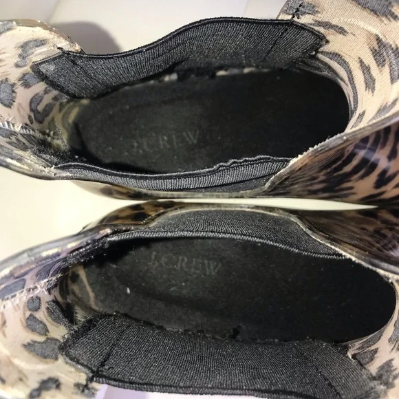 J. Crew | Shoes | Jcrew Chelsea Cheetah Print Rubber Boots | Poshmark